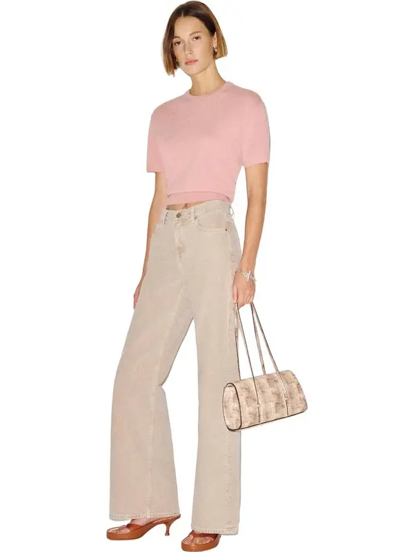 REFORMATION Ziva Cashmere Sweater Tee - Pink