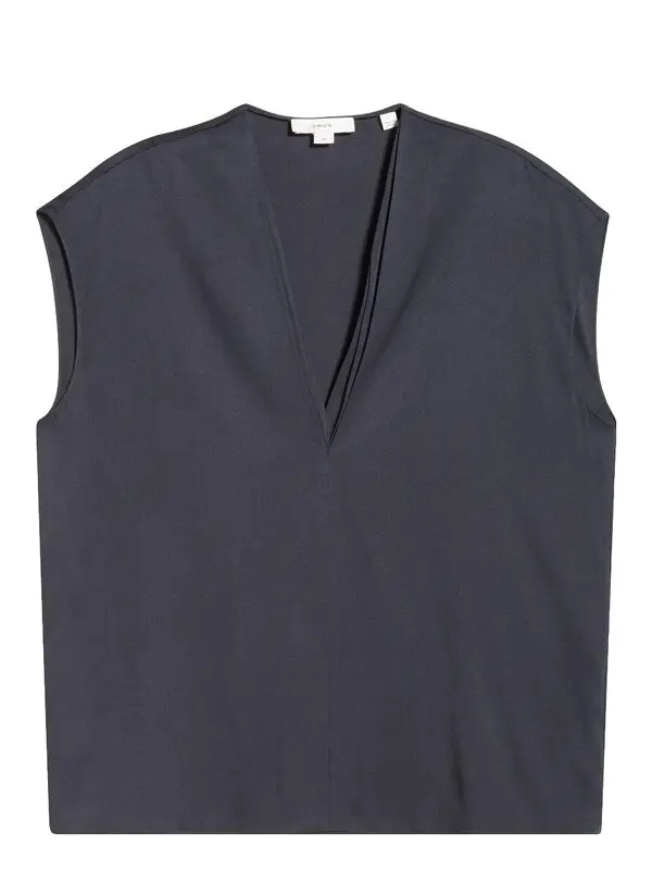 Vince Cap Sleeve V-neck Top - Ink