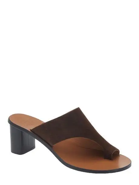 ATP ATELIER Rosate Suede Toe Loop Sandal - Walnut