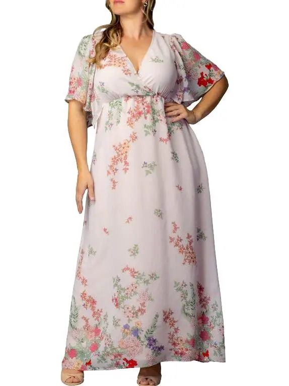 KIYONNA Catalina Border Print Maxi Dress - Cottage Garden Border
