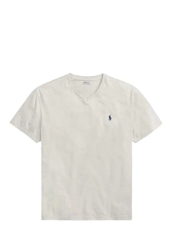 Polo Ralph Lauren Embroidered-logo V-neck T-shirt - Grey