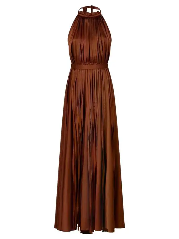 Raquel Diniz Giorgia Halterneck Maxi Dress - Brown