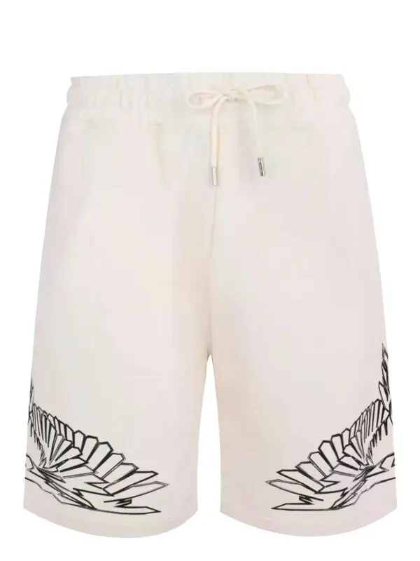 COUNTY OF MILAN Graphic Print Drawstring Shorts - Neutrals