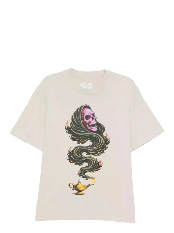MELT Skull-printed T-shirt - Neutrals