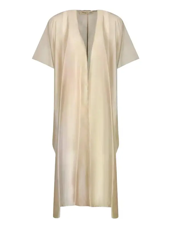 BLANCA VITA Open-front Short-sleeve Poncho - Neutrals