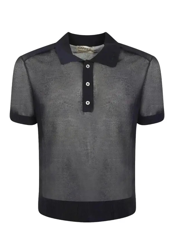 CARRER Semi-sheer Polo Shirt - Blue