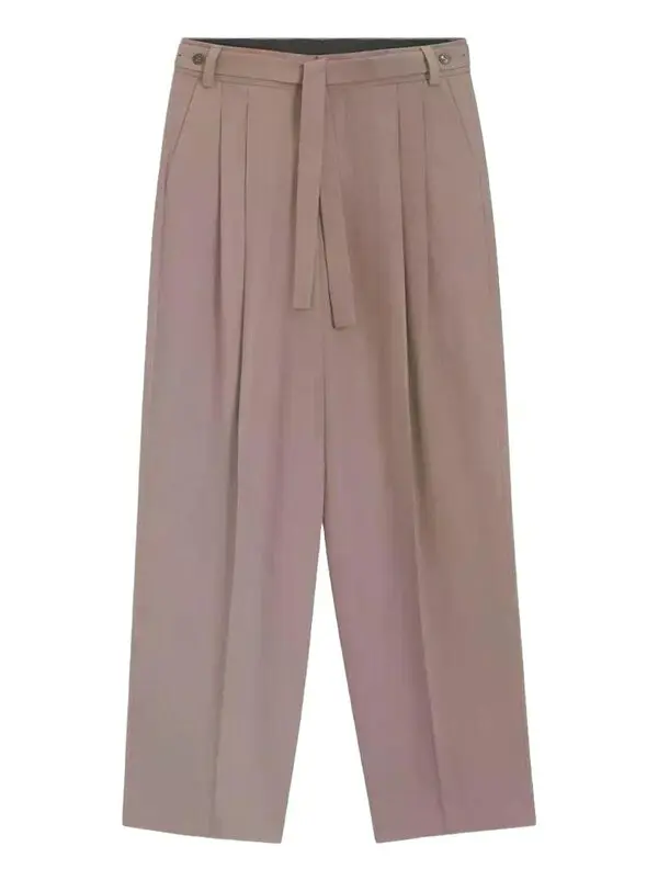 Hugo Belted Pleated Trousers - Brown