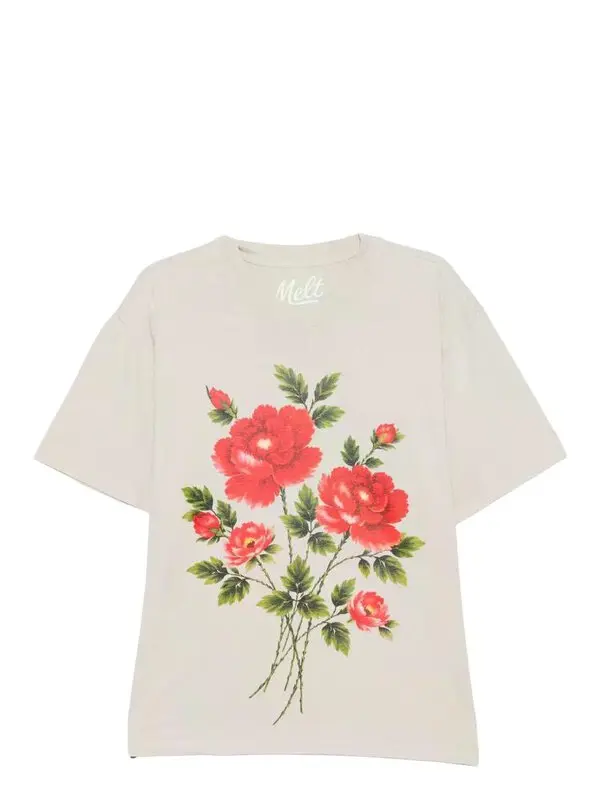 MELT Graphic-print Crew Neck T-shirt - Neutrals