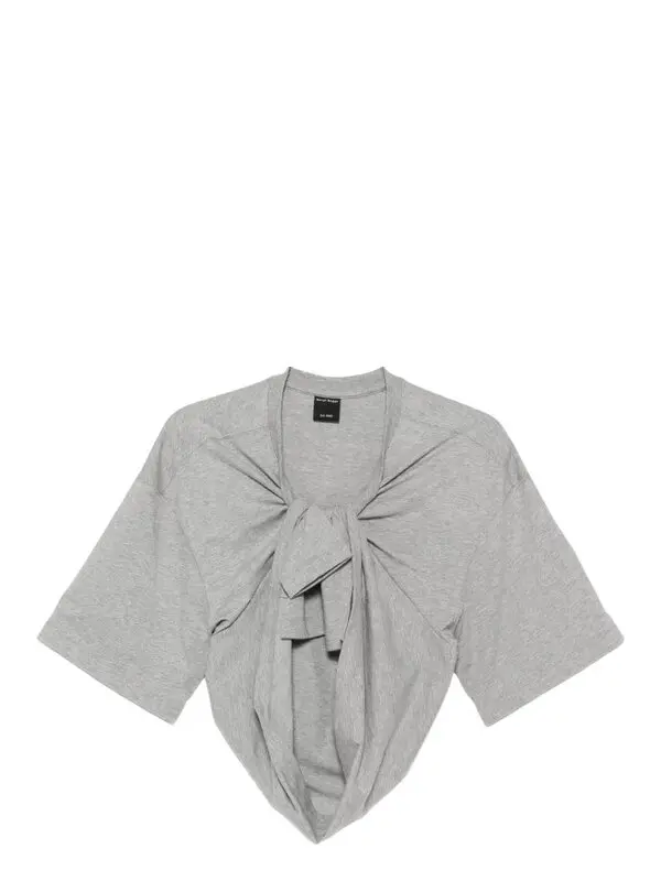 MERYLL ROGGE Cropped T-shirt With Knot Detail - Grey