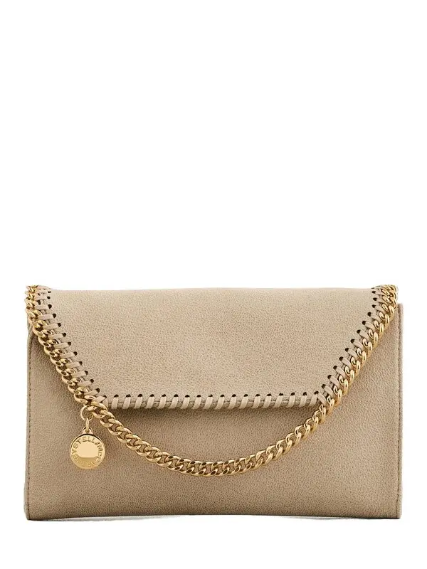 Stella McCartney Falabella Vegan Shaggy Deer Wallet On A Chain - Butter Cream