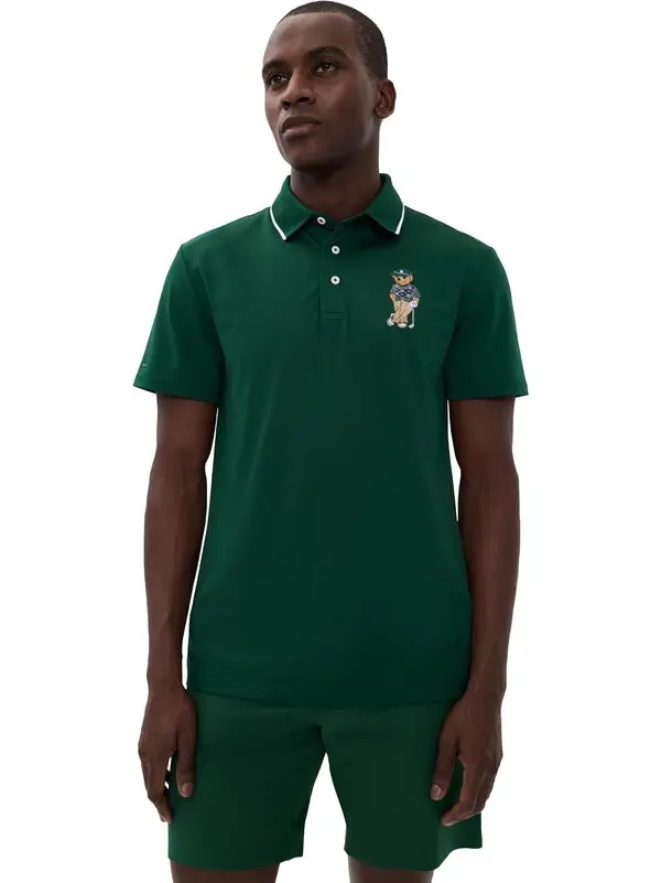 Rlx Ralph Lauren Air Tech Novelty Bear Polo - Moss Agate
