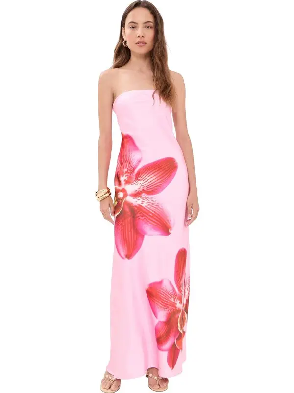 RUNAWAY THE LABEL Celeste Maxi Dress - Orchid Pink/red