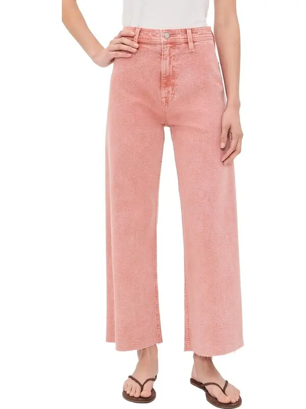 PISTOLA Penny Crop Jeans With Raw Hem - Coral Rose