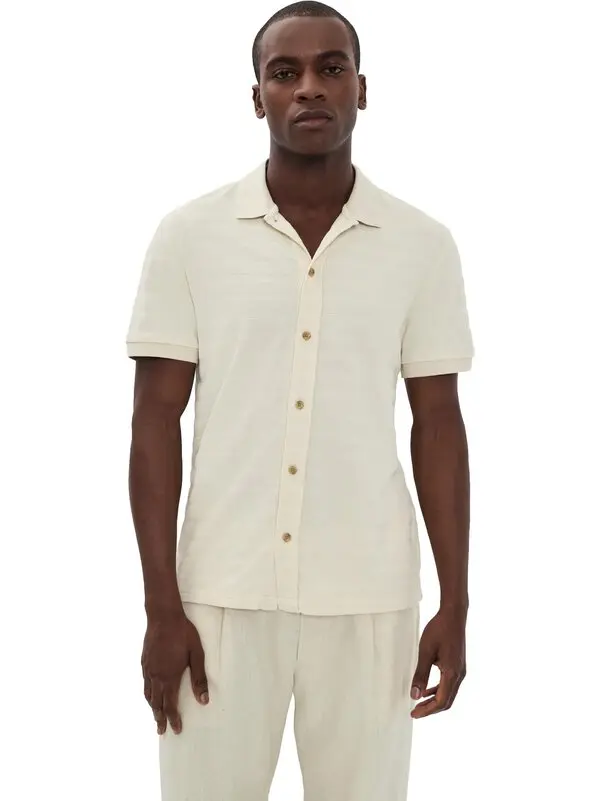 Taylor Stitch The Bywater Polo - Natural Knit Stripe