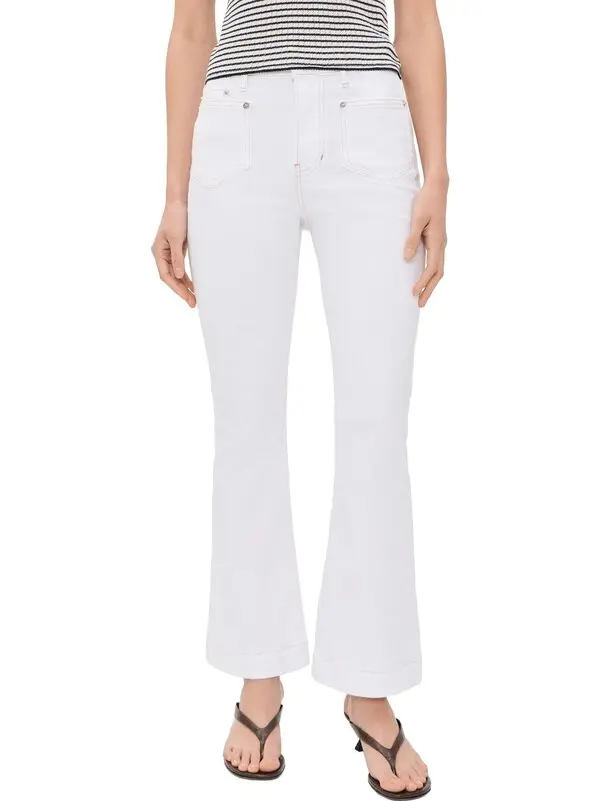 Veronica Beard Carson Ankle Flare Jeans - White