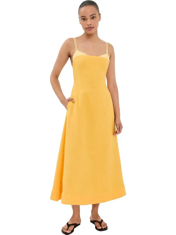 Simkhai Corabeth Colorblock Midi Dress - Mango Multi