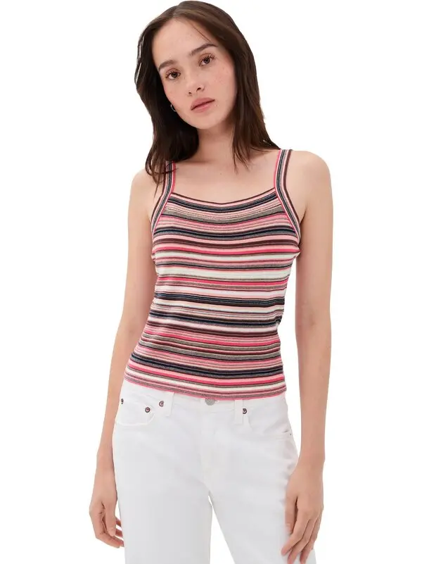 PISTOLA Frannie Striped Square Neck Tank - Coral Rose Multi Stripe