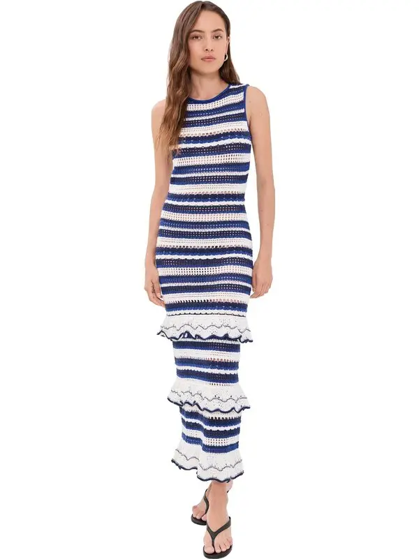 Rails Ana Striped Ruffled Maxi Dress - Crete Stripe
