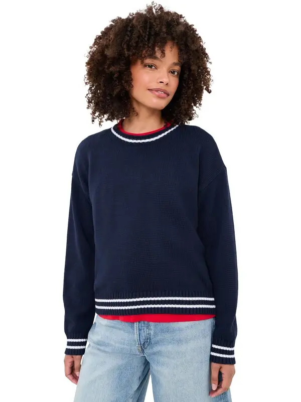 Splendid Cherry Graphic Crew Neck Sweater - Navy/white/cherry