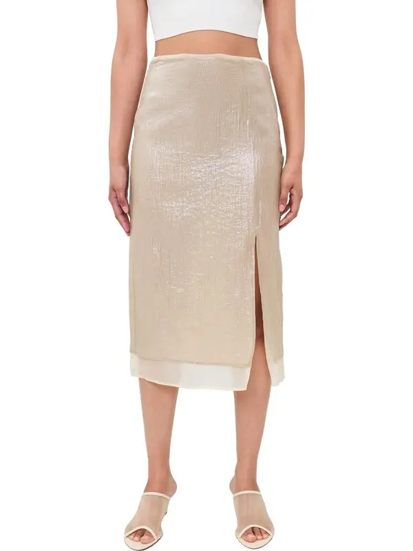Rag & Bone Suki Combo Skirt - Beige