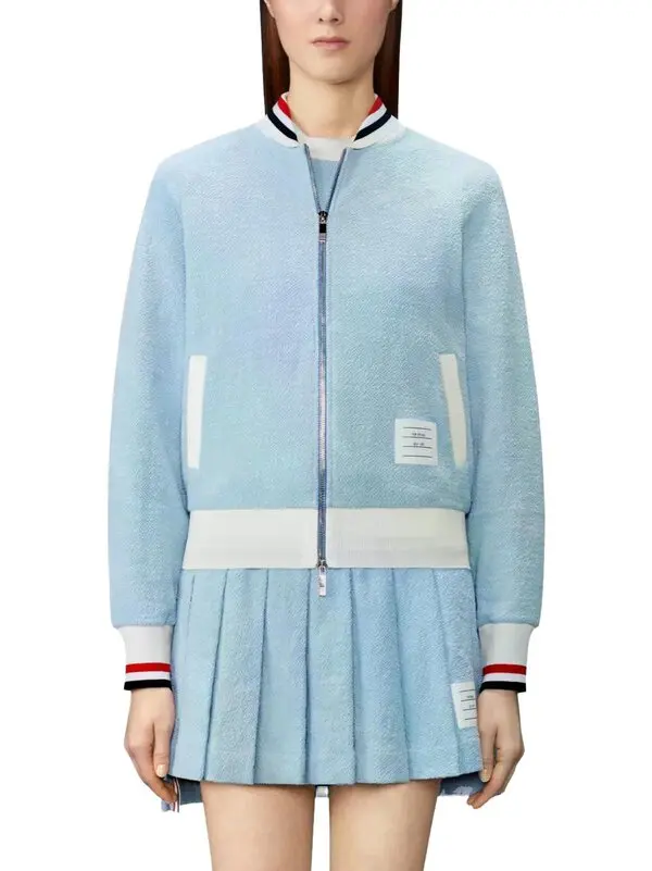 Thom Browne Rwb-stripe Bomber Jacket - Blue