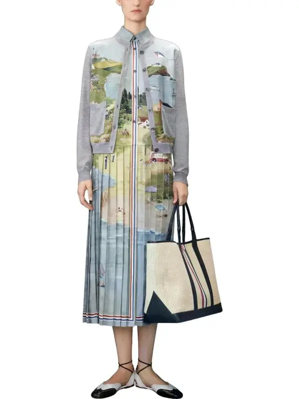 Thom Browne Nantucket Scenic Print Midi Shirt Dress - Blue