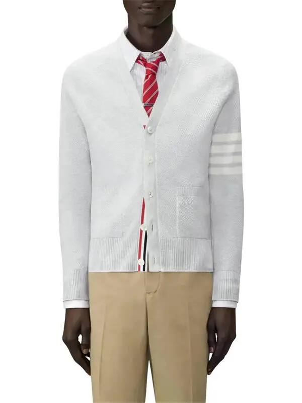 Thom Browne 4-bar Relaxed-fit Cardigan - Grey