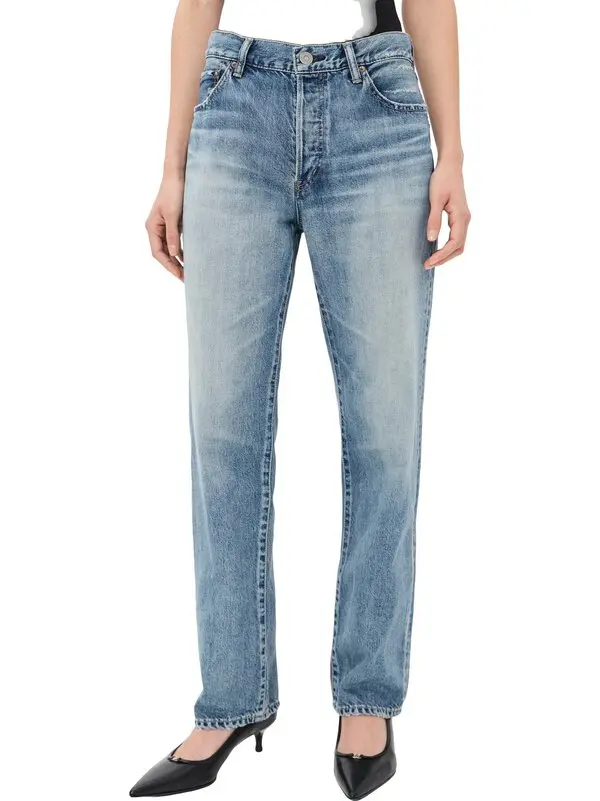 Moussy Vintage Leyden Straight Leg Jeans - Light Blue