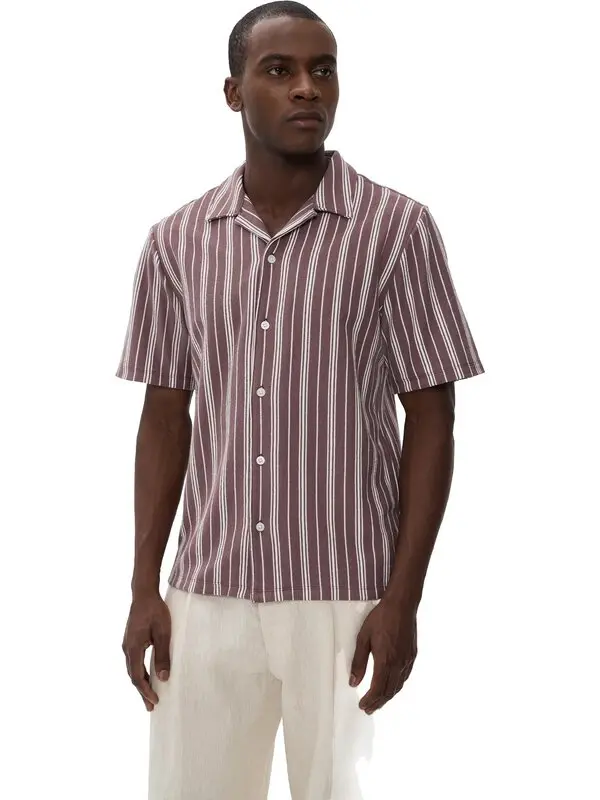 Madewell Florence Shirt - Stripe Chalked Fig
