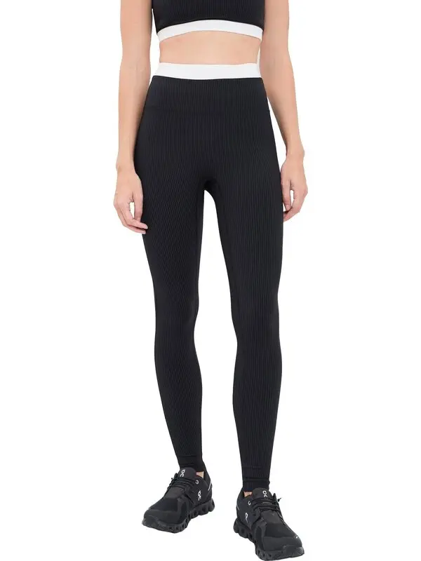 Year Of Ours Ribbed Layered Leggings - Black/white