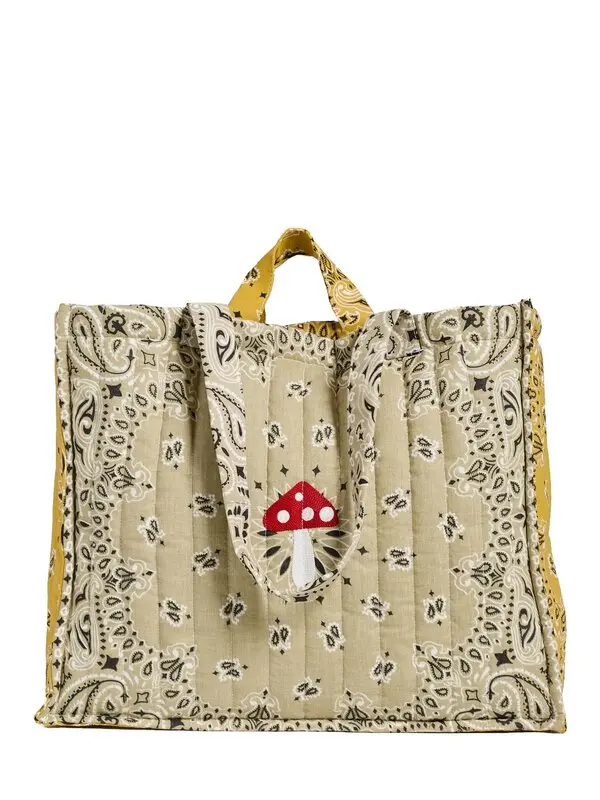 CALL IT BY YOUR NAME Maxi Quilted Champignon Cabas Tote Bag - Beige/moutarde
