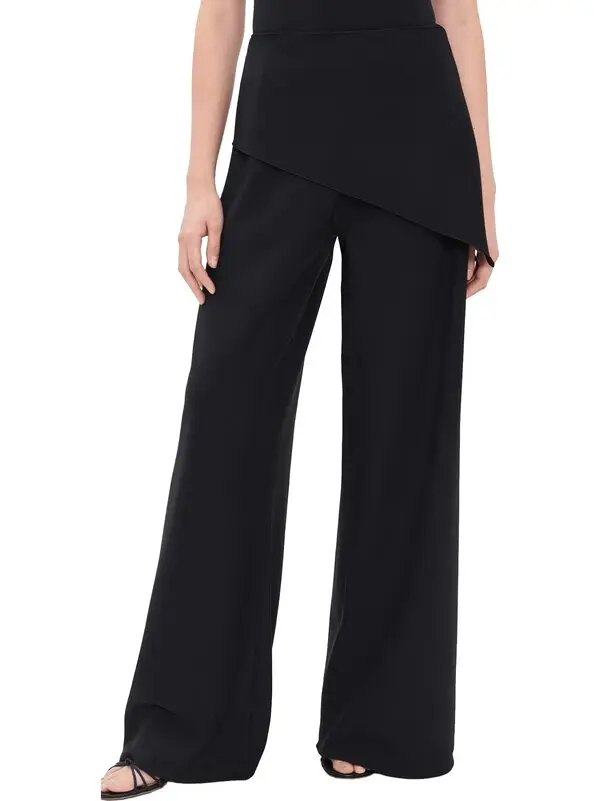 LA LIGNE Colby Wrap Skirt Pants - Black