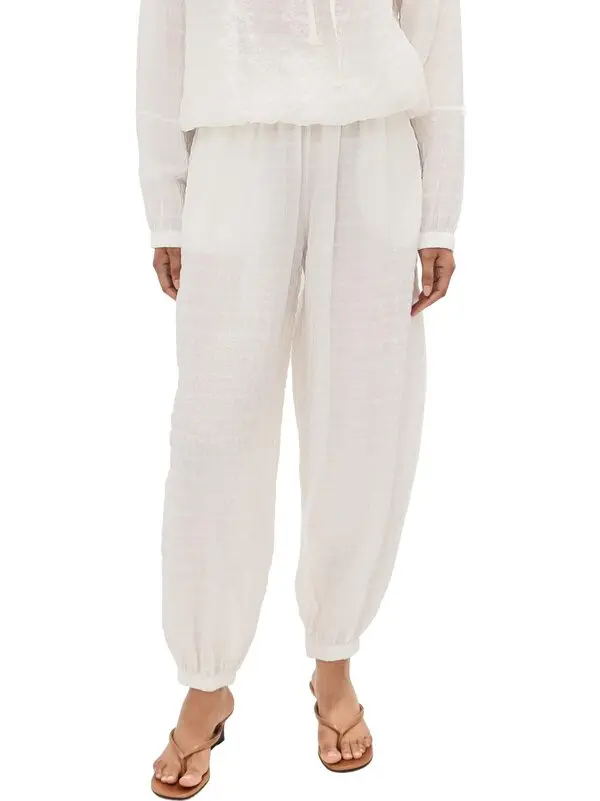 LE BOP Andi Checked Pants - White