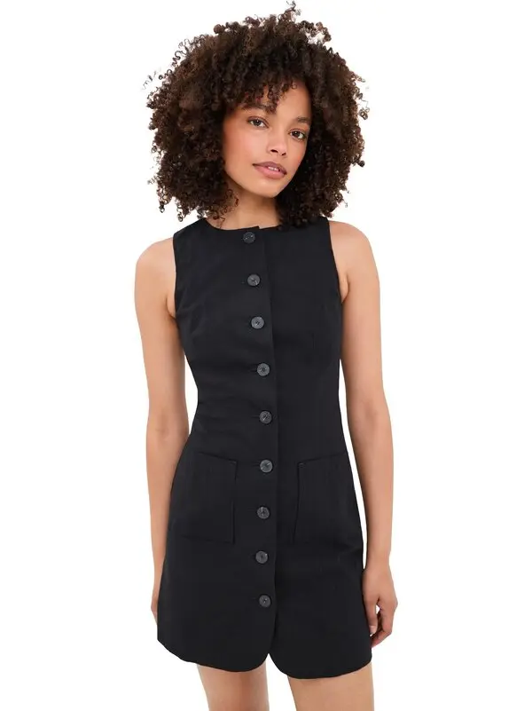 ALIGNE Leah Linen Mix Mini Dress - Black