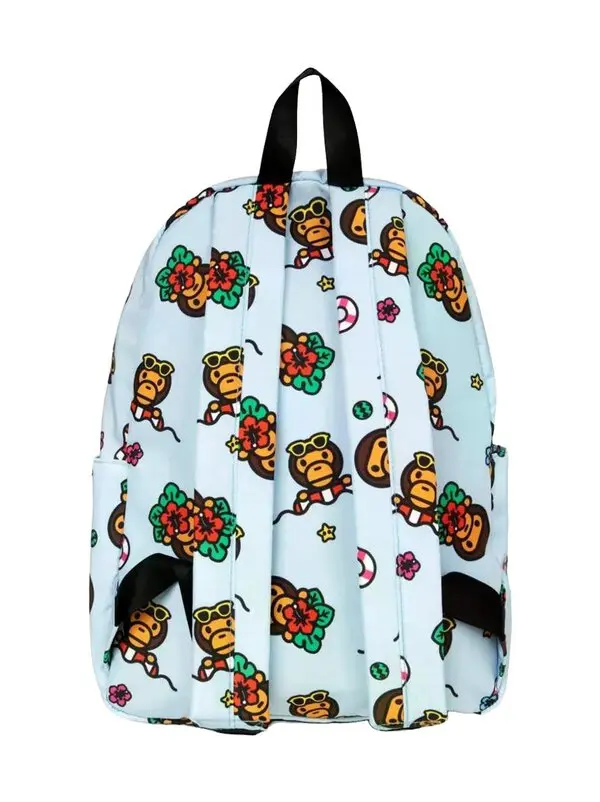 A BATHING APE Baby Milo Graphic Print Backpack - Blue