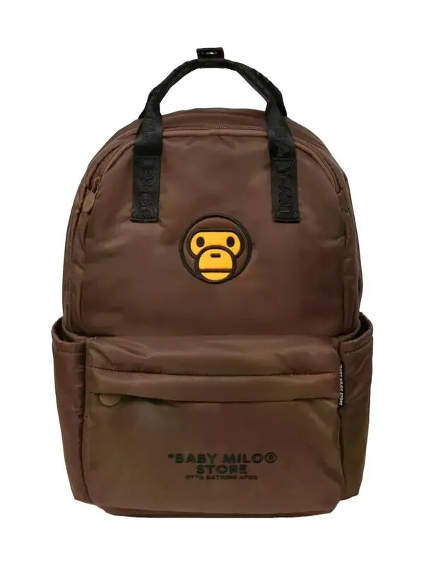 A BATHING APE Baby Milo® Store Embroidered Backpack - Brown