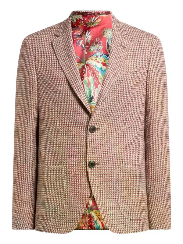 Etro Single-breasted Tweed Blazer - Red