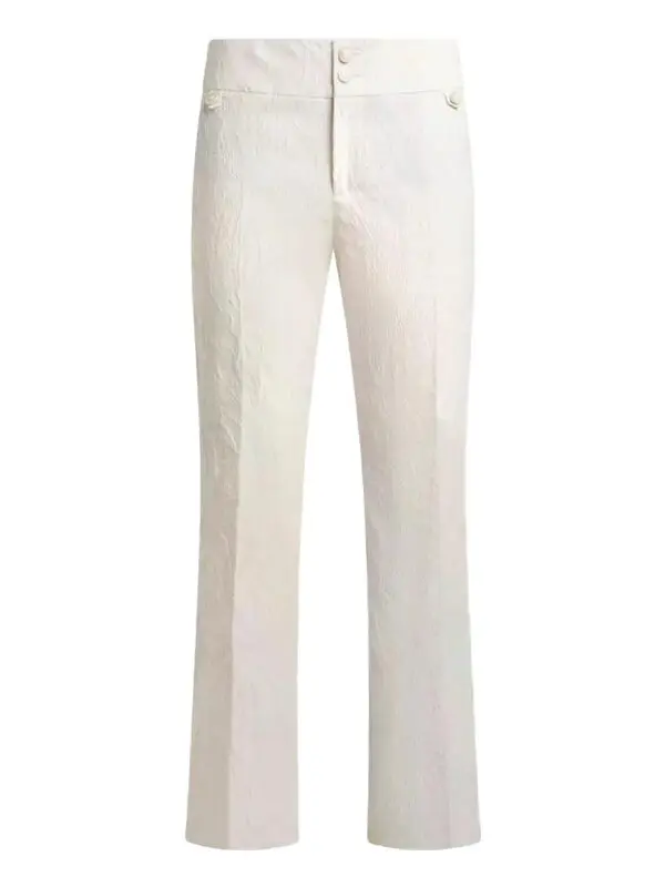 Etro Jacquard Straight-leg Trousers - Neutrals