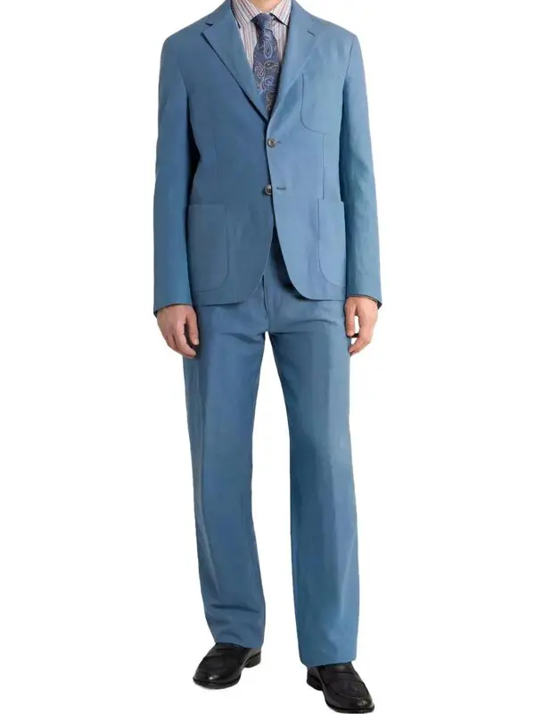 Etro Single-breasted Patch-pocket Blazer - Blue