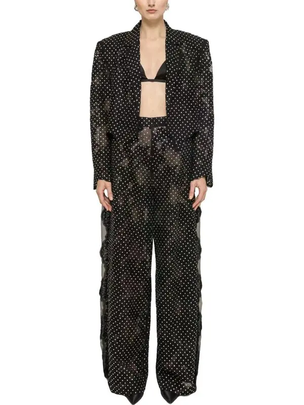 NISSA Embellished Cropped Blazer - Black