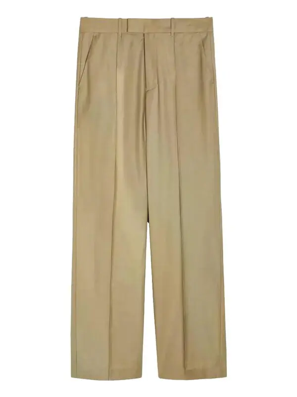 Ronny Kobo Pleated Straight-leg Trousers - Neutrals