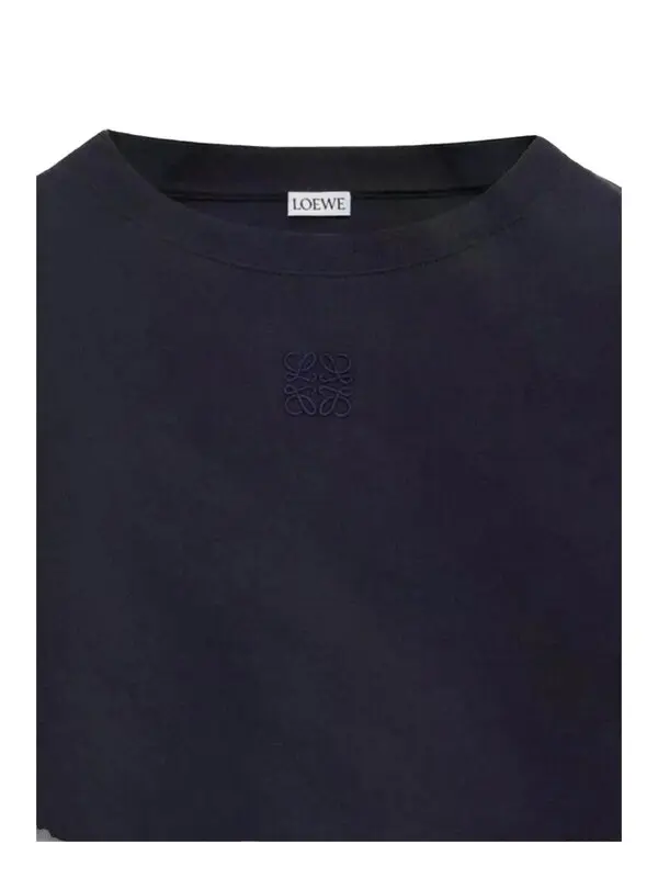 Loewe Anagram Embroidered Asymmetric T-shirt - Black