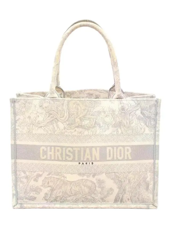 Dior 2000s Animal Print Book Tote - Neutrals