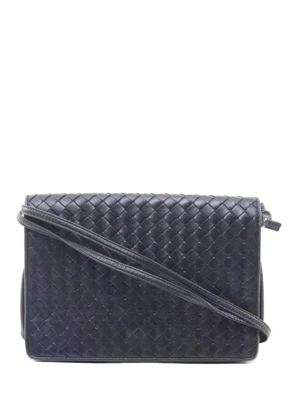 Bottega Veneta 2000s Intrecciato Shoulder Bag - Blue