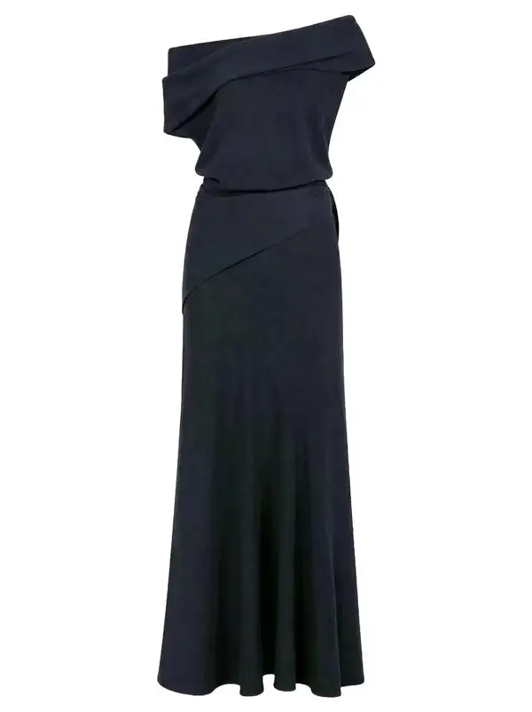CORTANA Onara Off-shoulder Wrap Maxi Dress - Blue