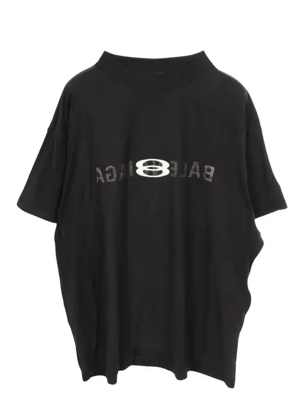 Balenciaga Inside-out Logo Print T-shirt - Black
