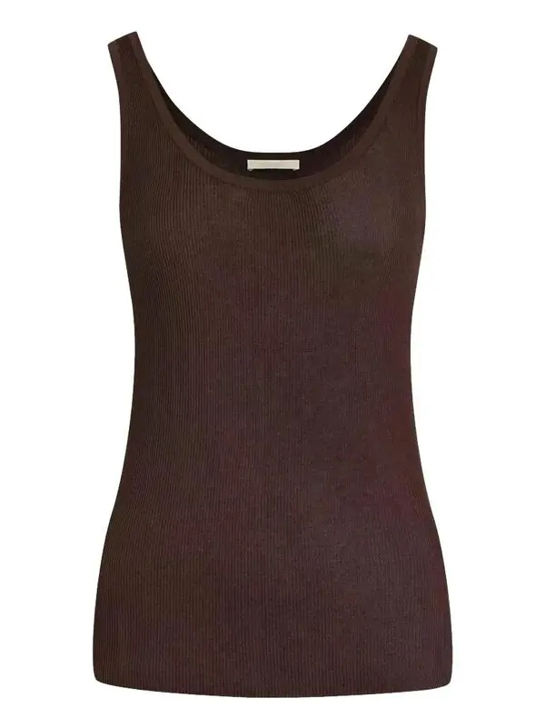 12 STOREEZ Lattice Tank Top - Brown