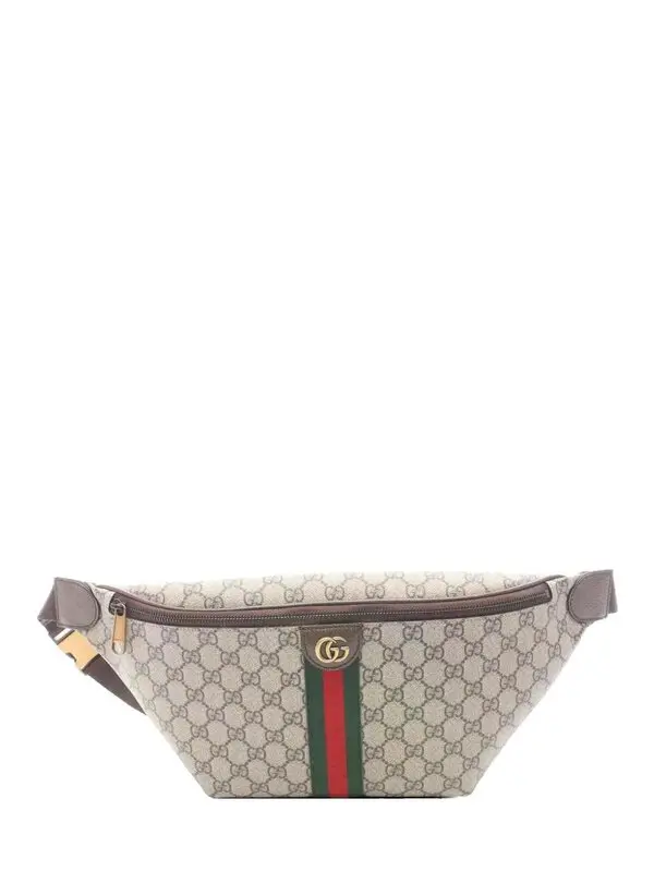 Gucci Gg Supreme Web Stripe Belt Bag - Neutrals