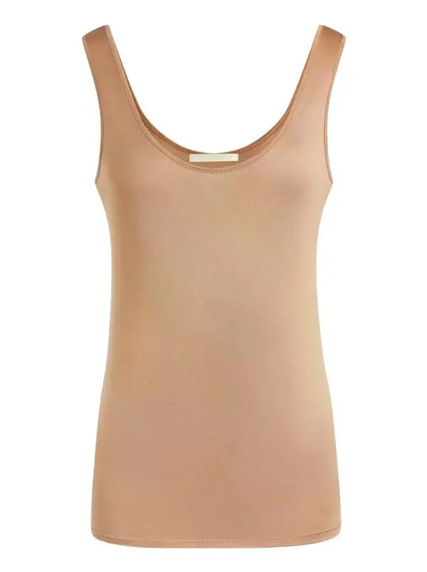 12 STOREEZ Cassiopeia Silk Jersey Top - Neutrals