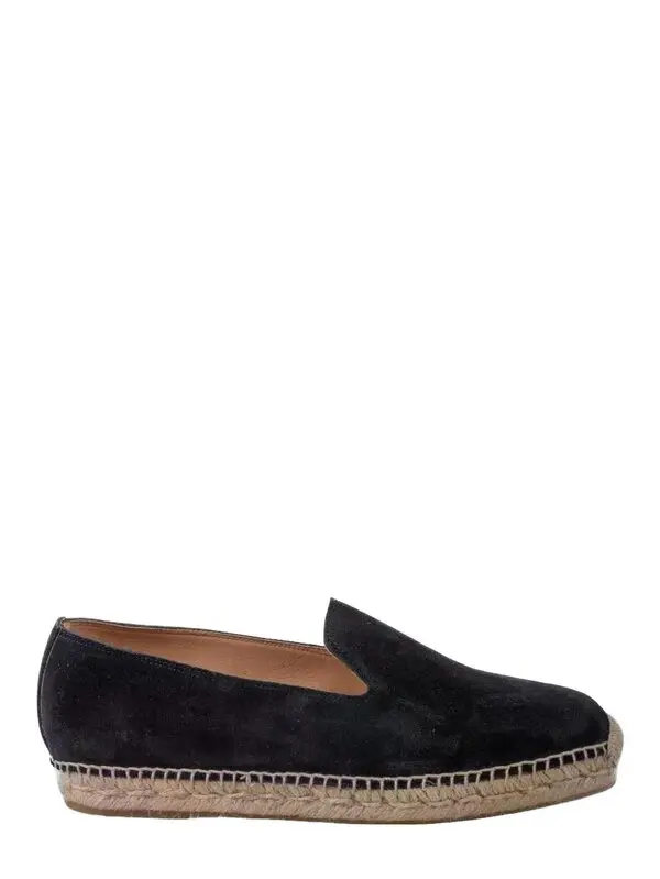 LES HÉRITIERS Suede Slip-on Espadrilles - Blue
